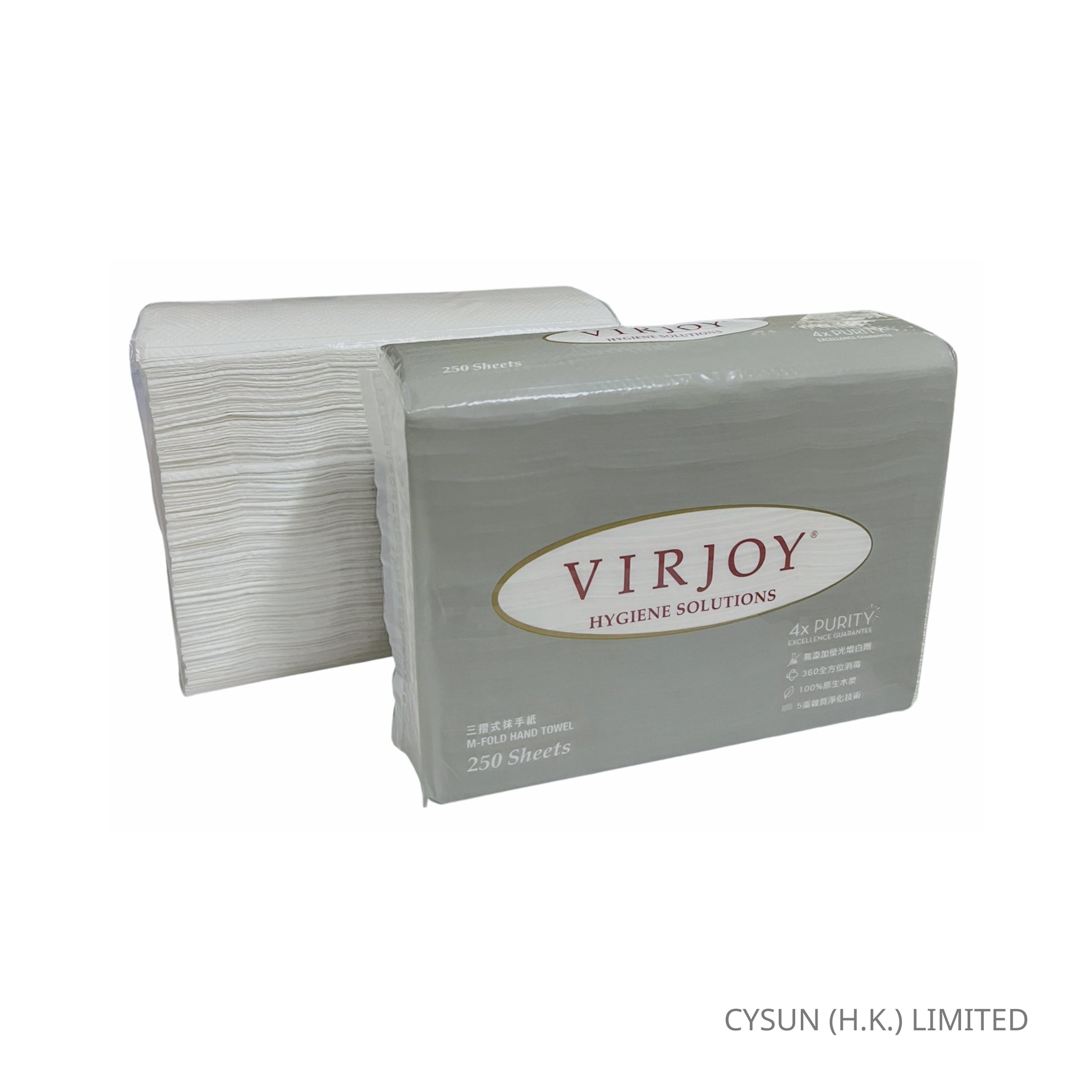 VIRJOY M-Fold 抹手紙 Paper Hand Towel 灰色包裝 原箱優惠 16包 – CYSUN 斯晨香港｜醫療器材、個人護理、寵物用品供應商